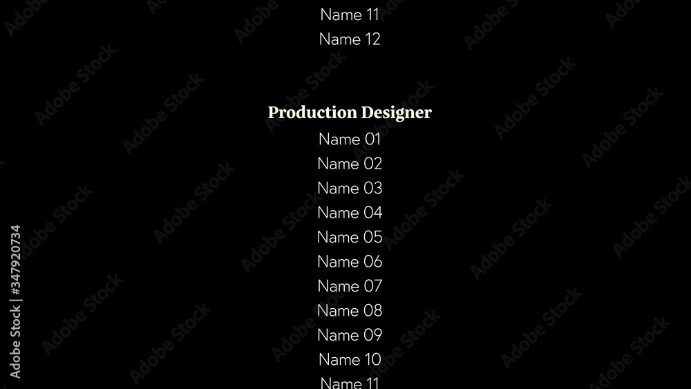 Data-Driven End Credit Roll Stock Template | Adobe Stock