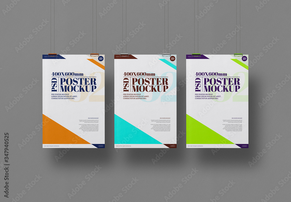 3 Posters Mockup Stock Template | Adobe Stock