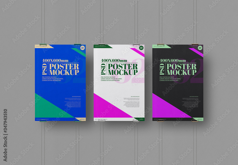 3 Posters Mockup Stock Template | Adobe Stock
