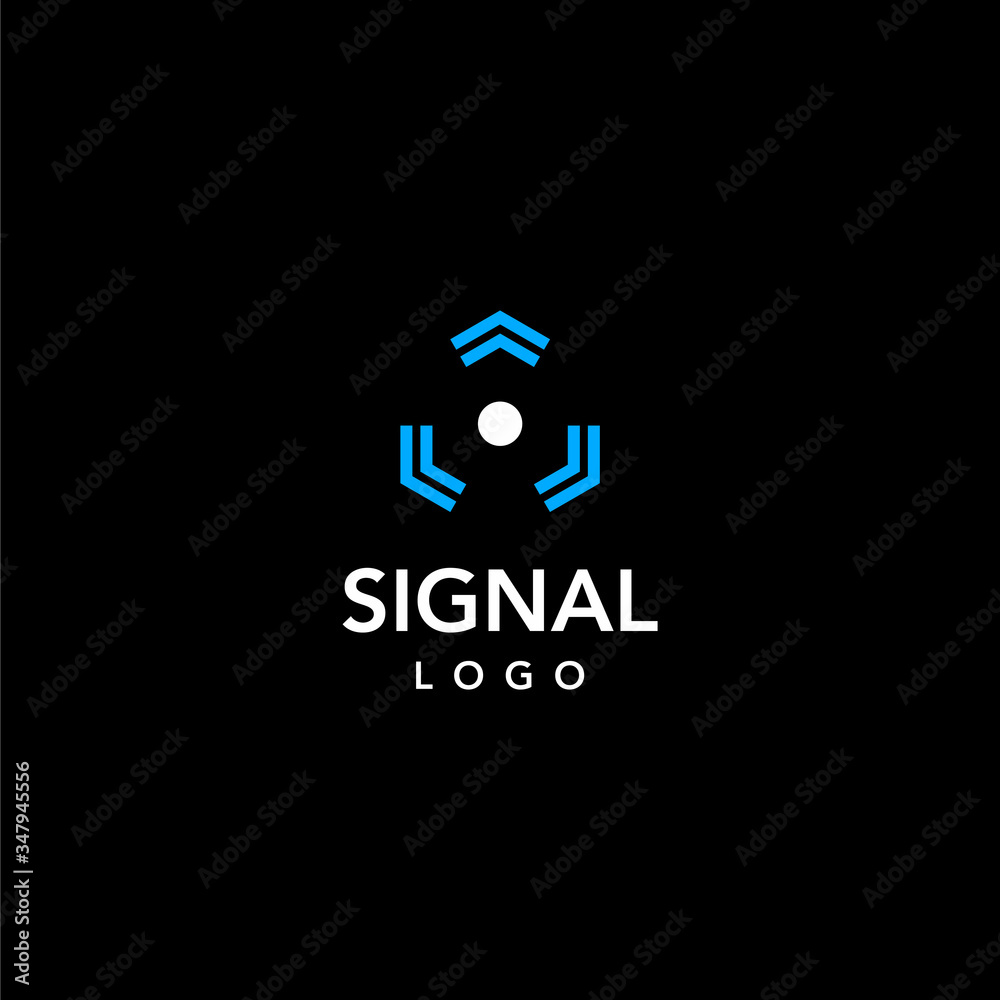 Modern and clean line logo design of triangle shapes and signal with ...