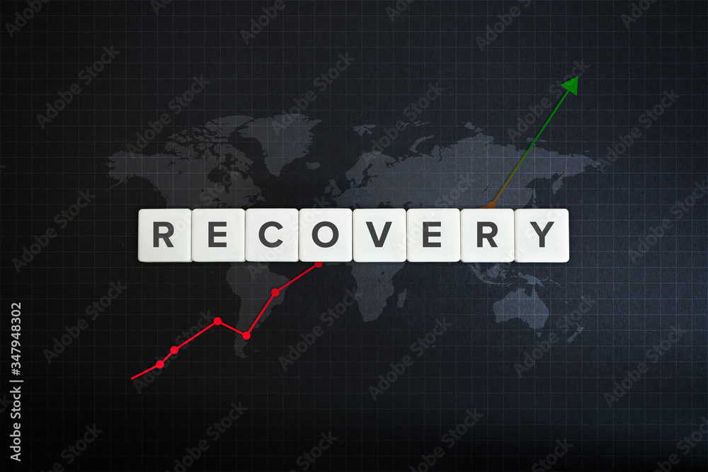 Economic Heal and Recovery banner.. Financial, industrial, business and ...
