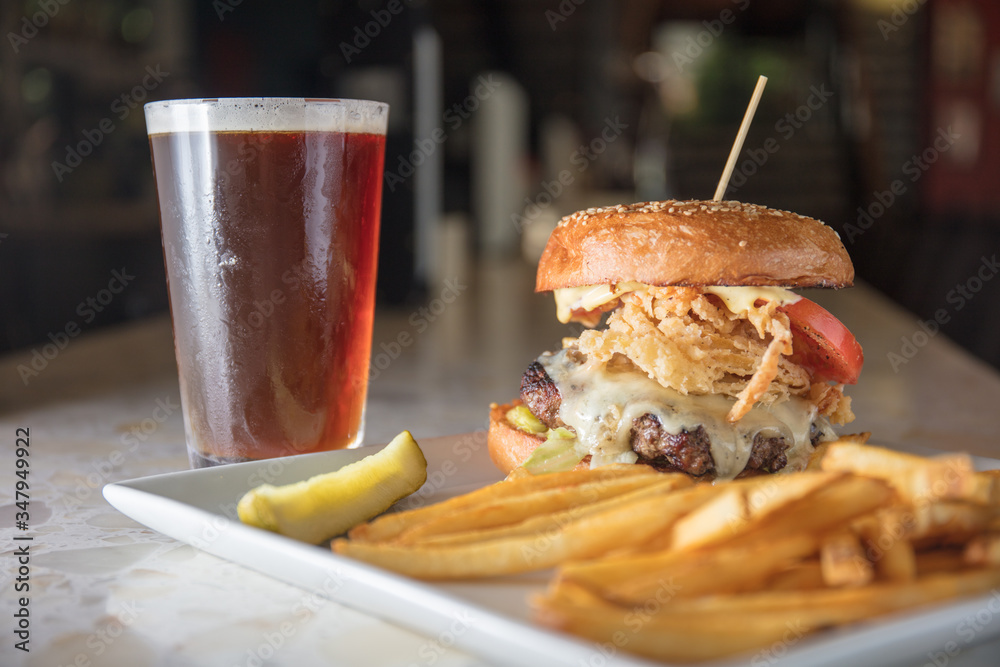 Beef burger combo Stock Photo | Adobe Stock