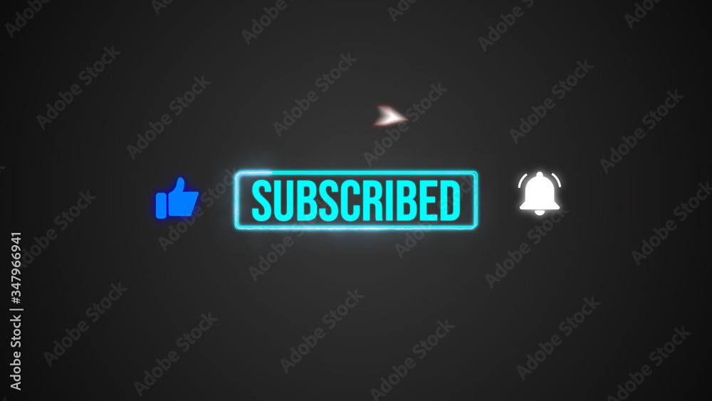 Social Media Neon Subscribe Button Stock Template | Adobe Stock