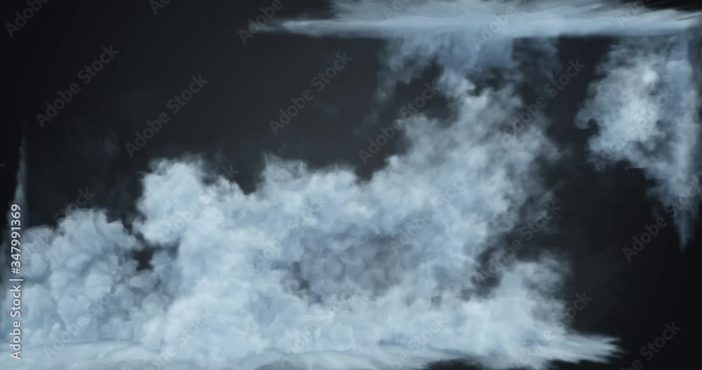 Vidéo Stock Abstract Dry ice box overlay, dense, thick smoke, vapor, steam on black background ...