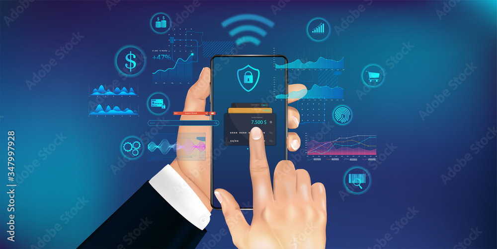 Mobile phone payment concept with NFS technologies. High payment ...