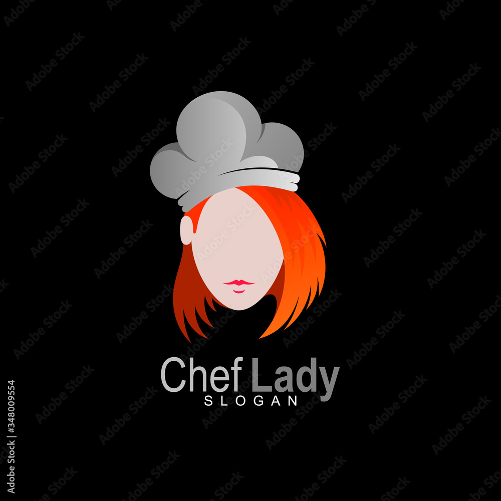The logo of a beautiful woman, chef and beautiful Stock Vector | Adobe ...