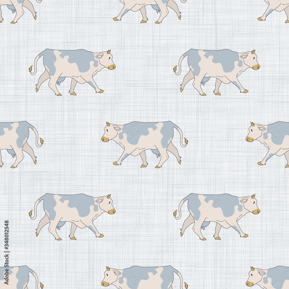 Seamless french farmhouse cow pattern. Farmhouse linen shabby chic ...