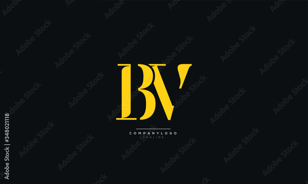 BV Letter Logo Alphabet Design Icon Vector Symbol Stock Vector | Adobe ...