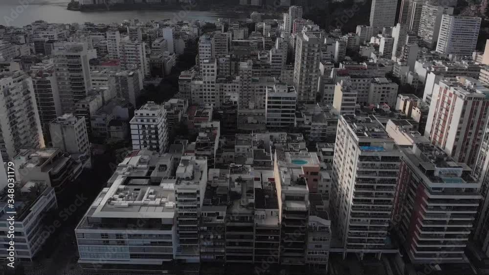 Ipanema high rise luxury buildings and rooftops on the ocean view ...