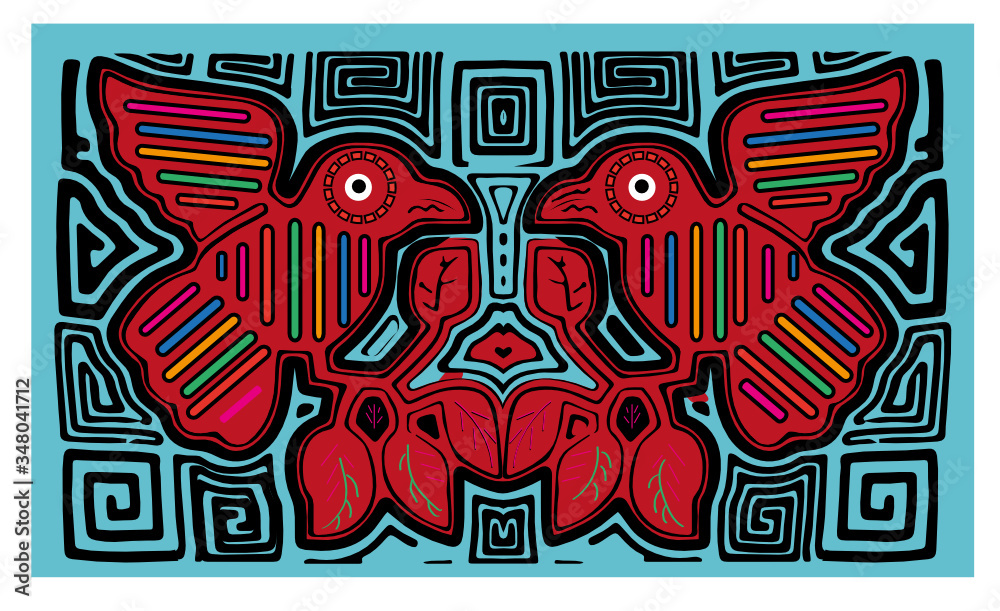 Mola Kuna from Panama Mola bird guna Stock Vector | Adobe Stock