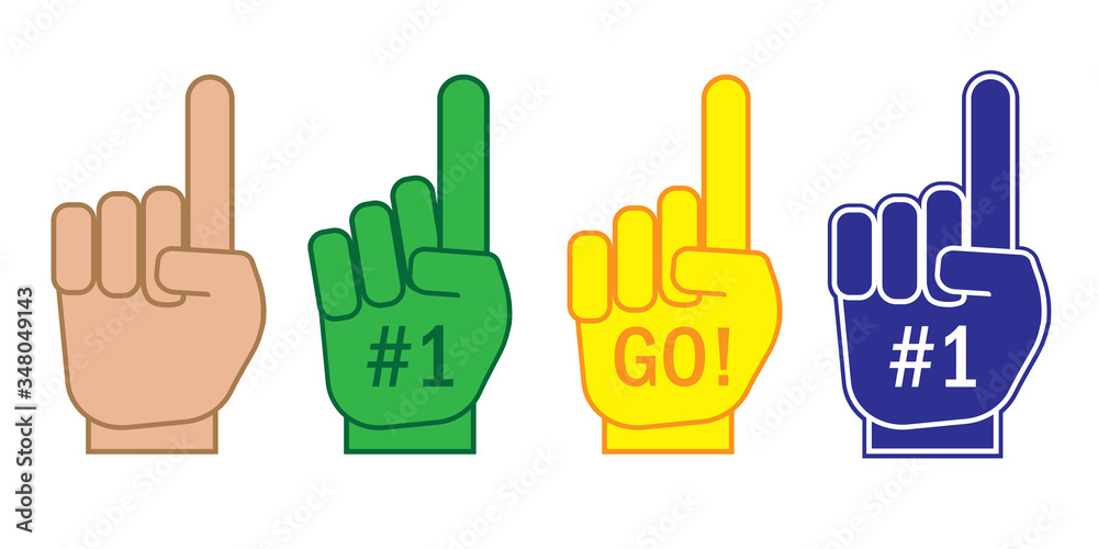 Vector image of forefinger up. Illustration of hands with outstretched ...