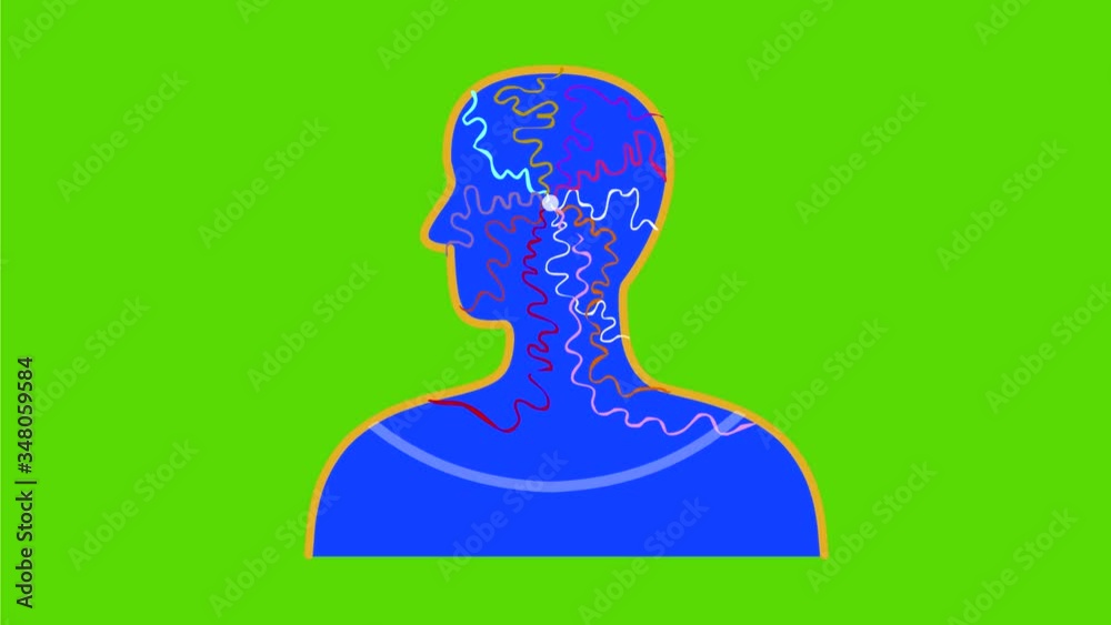 2d Animation motion graphics showing a human silhouette with pain nerve ...