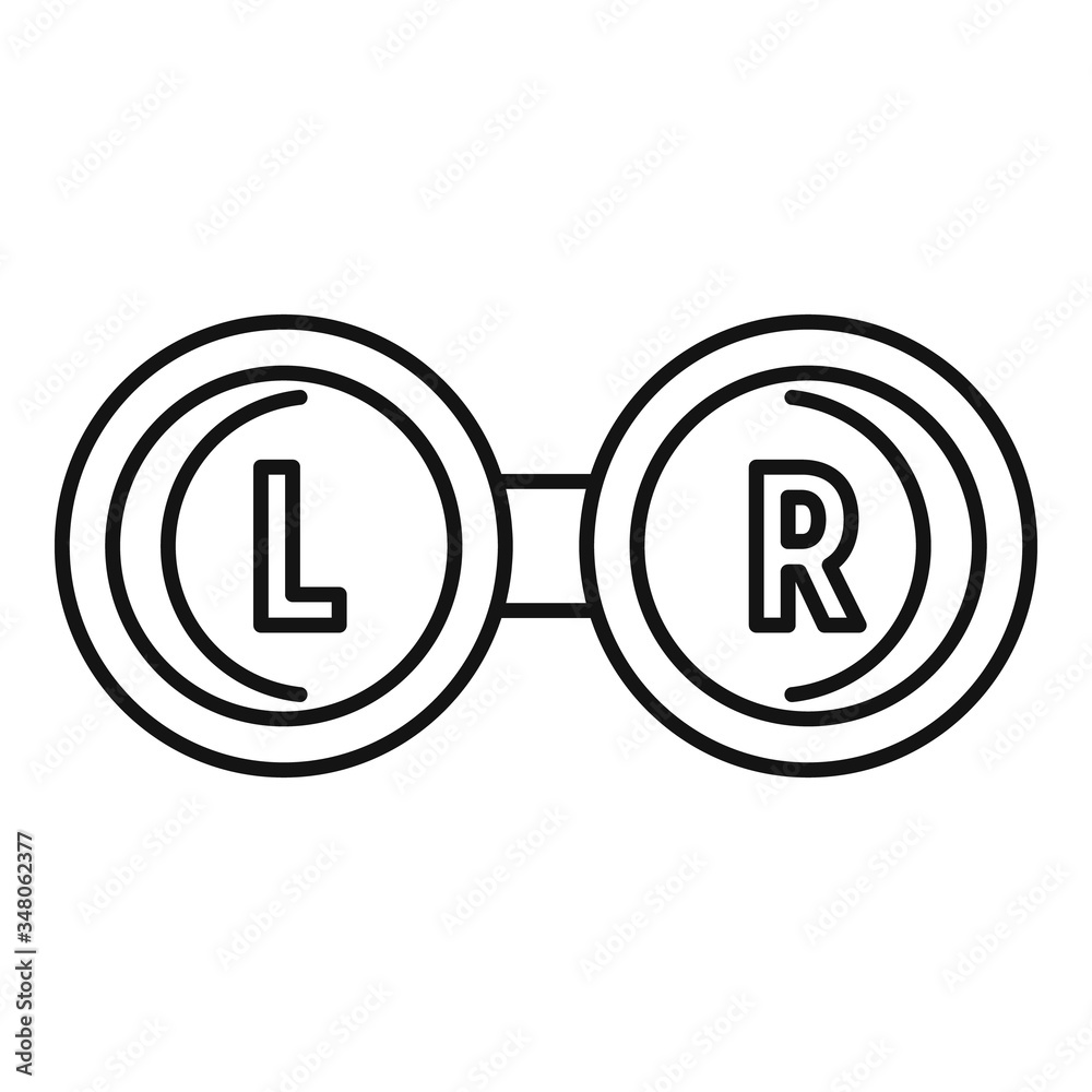 Eye lens boxes icon. Outline eye lens boxes vector icon for web design ...