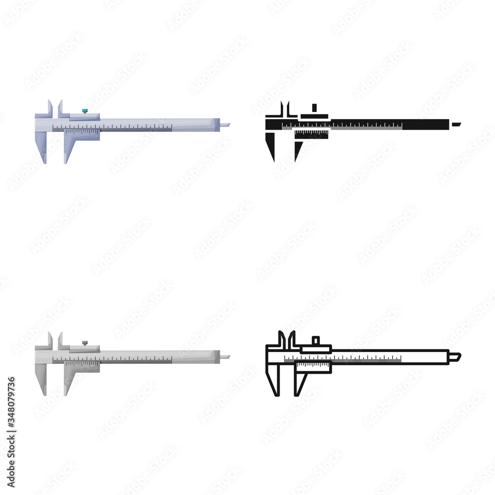 Vector design of calliper and vernier icon. Graphic of calliper and ...