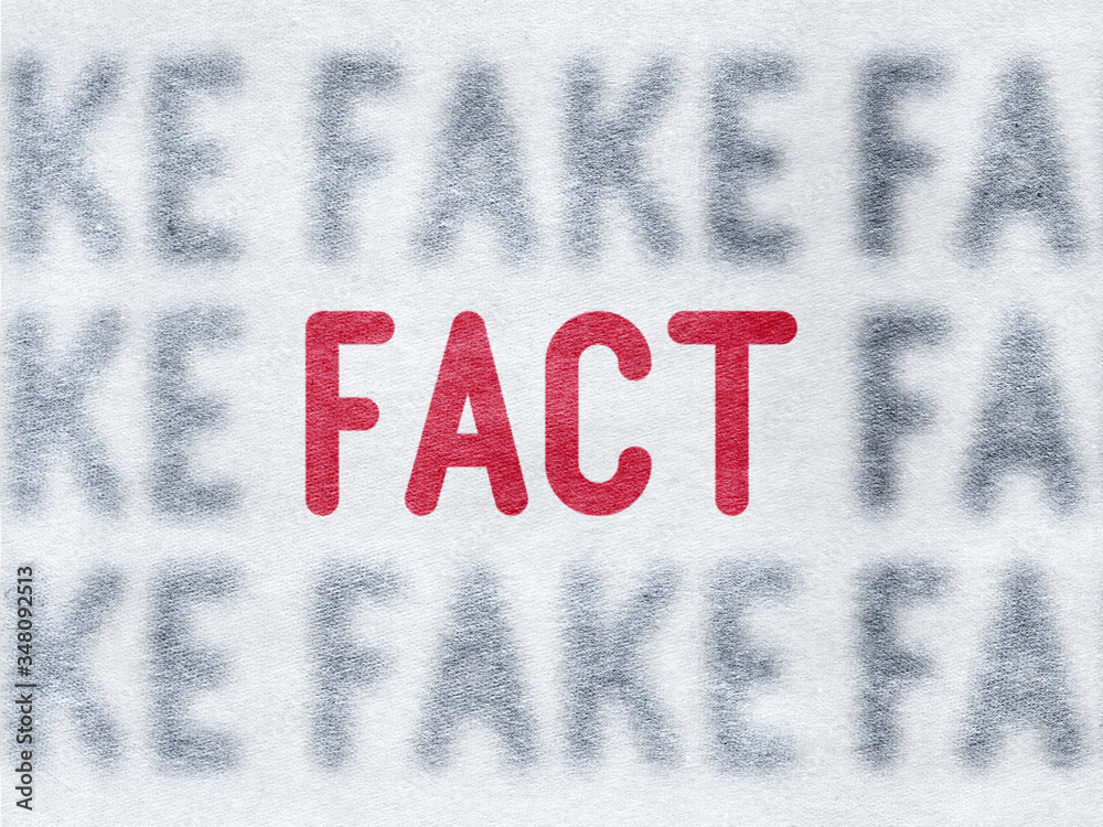 Fact or fake - word on paper background Stock Illustration | Adobe Stock