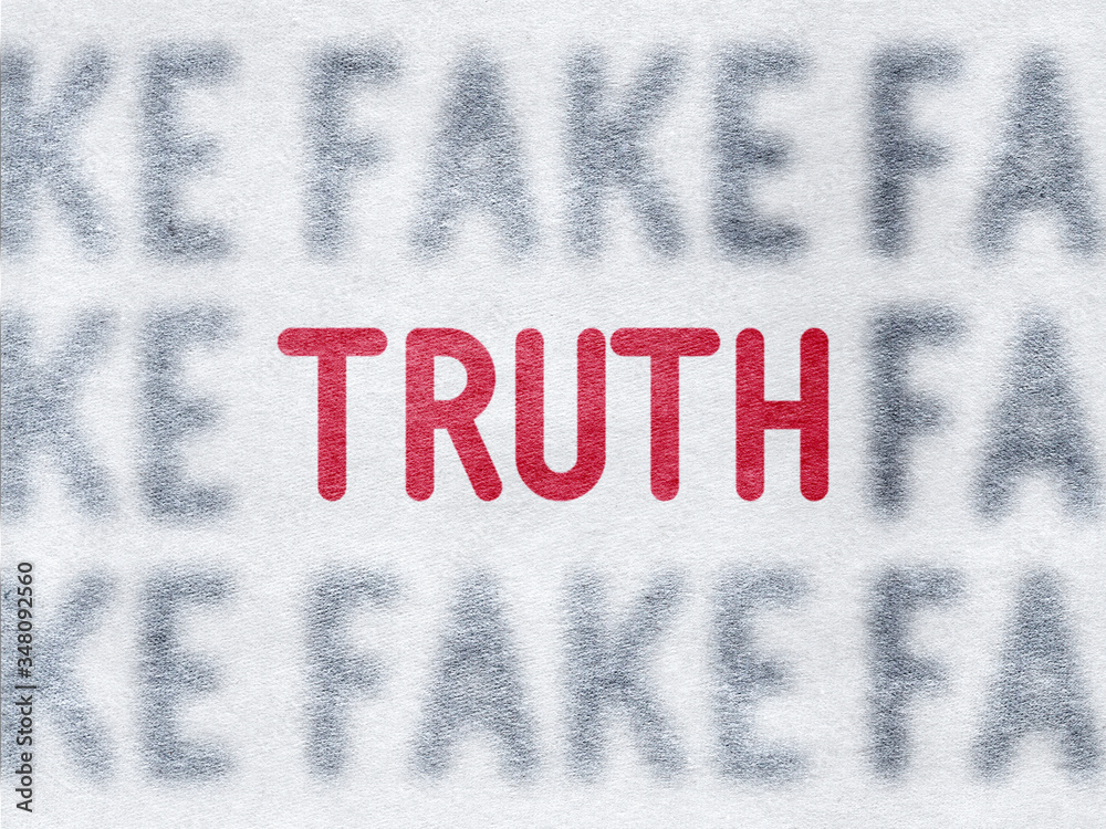 Truth or fake - word on paper background Stock Illustration | Adobe Stock