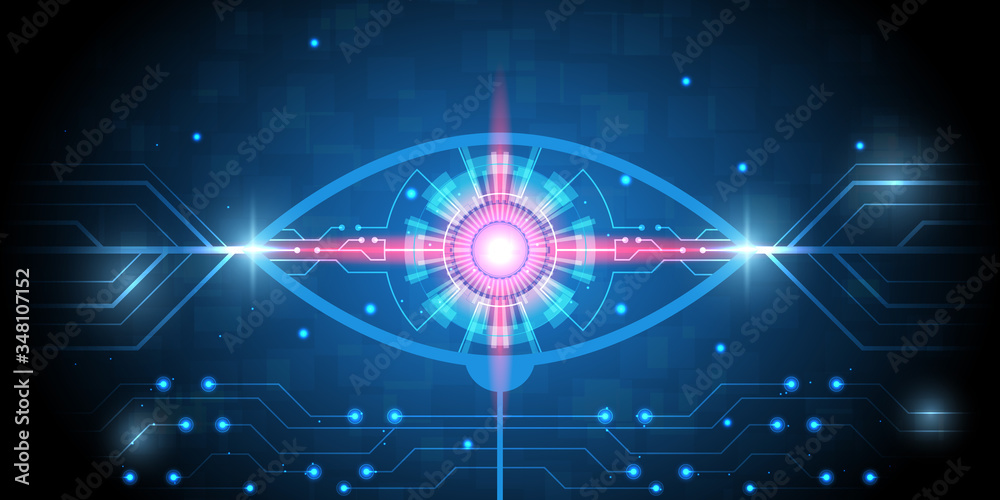 Vecteur Stock Abstract technology background with hi-tech style eye and ...