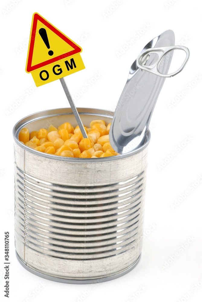 Foto de Concept d'organisme génétiquement modifié avec du maïs dans une ...