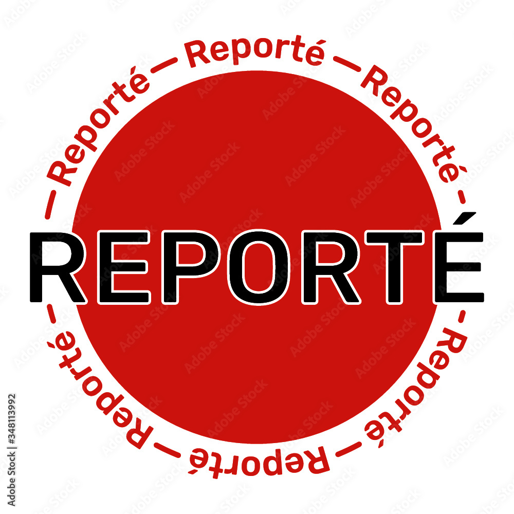 Logo reporté - Vecteur rouge et noir Stock Vector | Adobe Stock