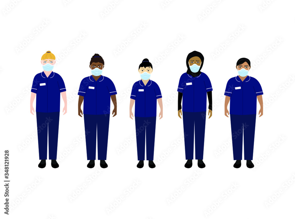 NHS nurses vector Stock Vector | Adobe Stock