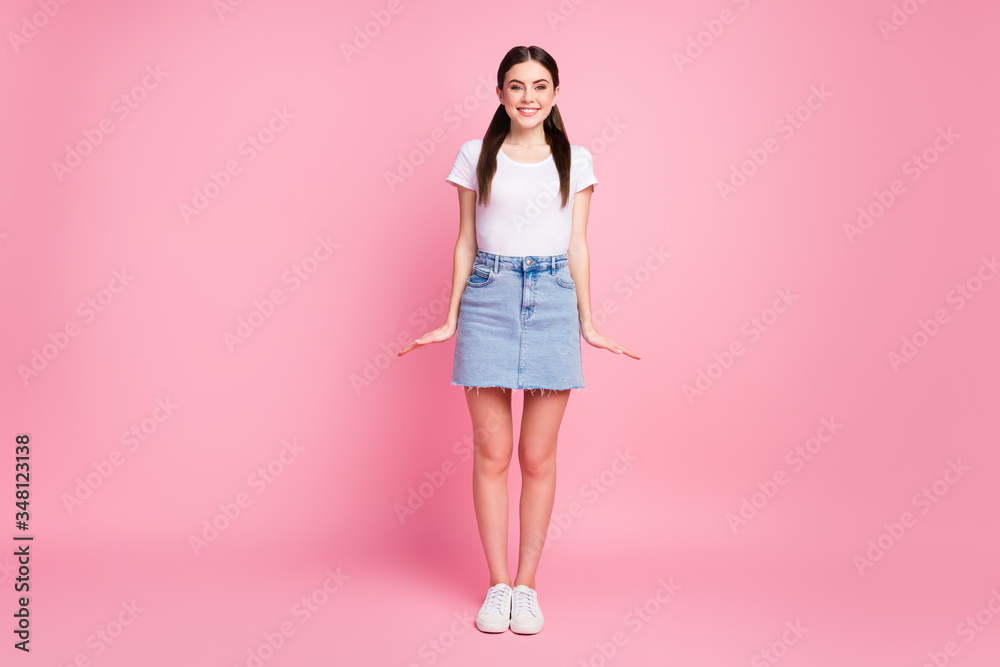 Full length body size view of her she nice attractive lovely pretty ...