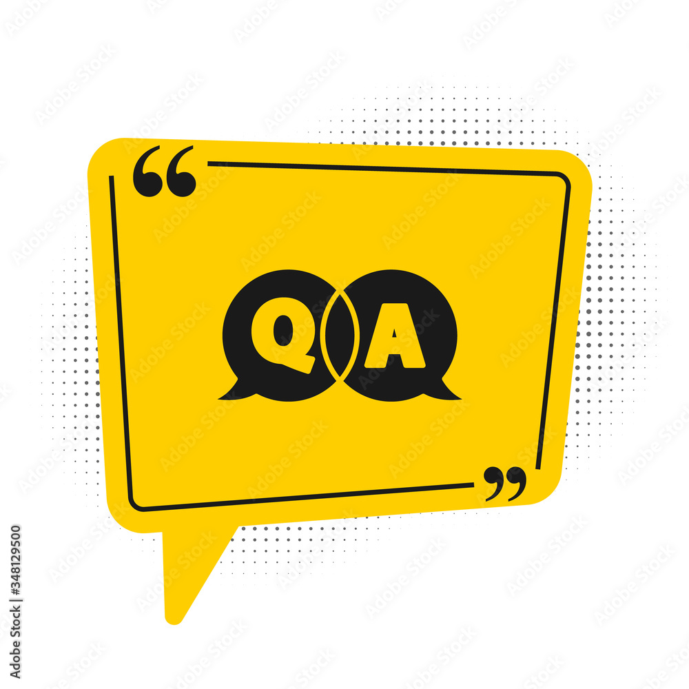 Black Speech bubbles with Question and Answer icon isolated on white ...