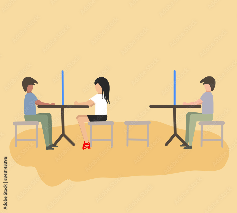 New normal after COVID-19 pandemic in restaurant,street food or canteen ...