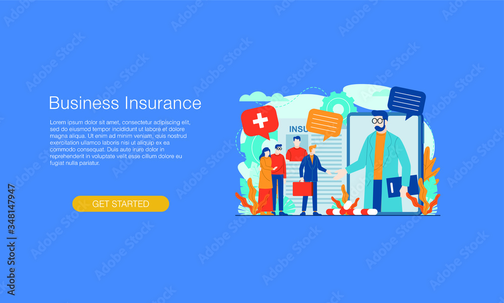 Business insurance vector illustration concept agent template ...