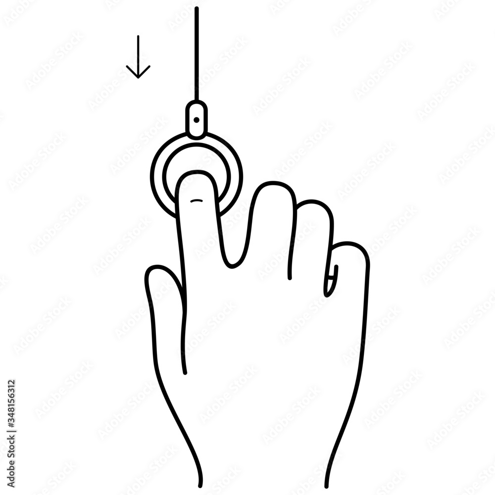 Hand pulling down a switch Stock Vector | Adobe Stock