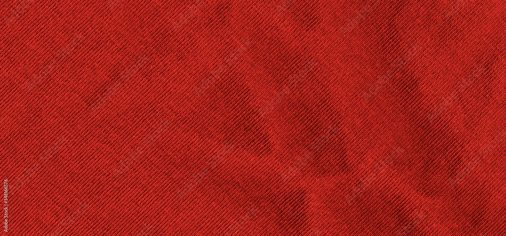 Bright red texture of knit fabric. Red textile background with natural ...