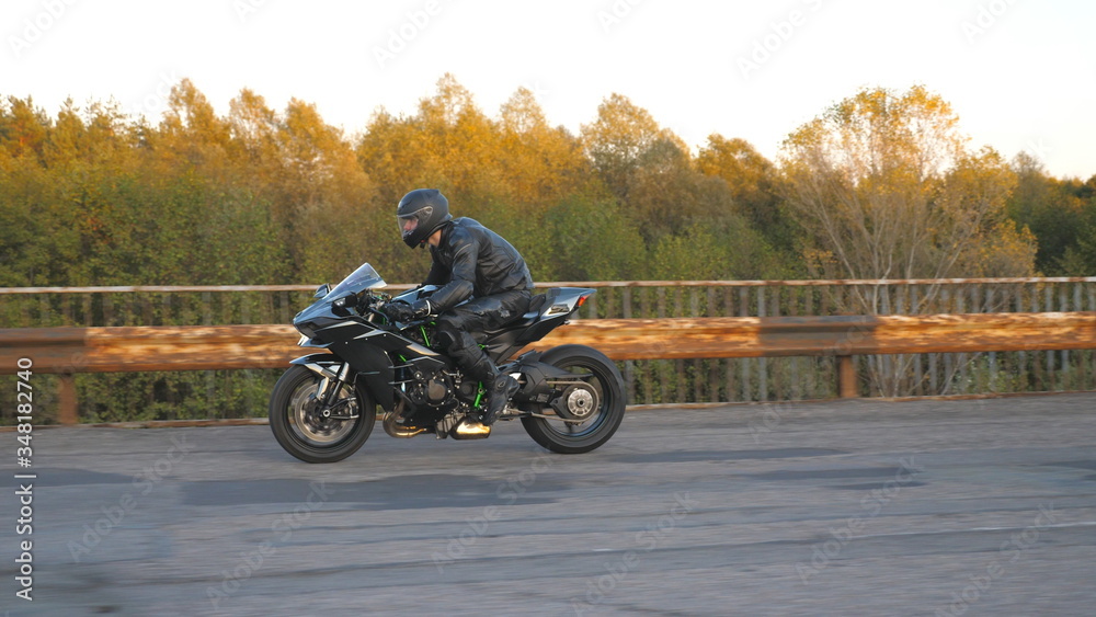 Motorbike Riding Side View