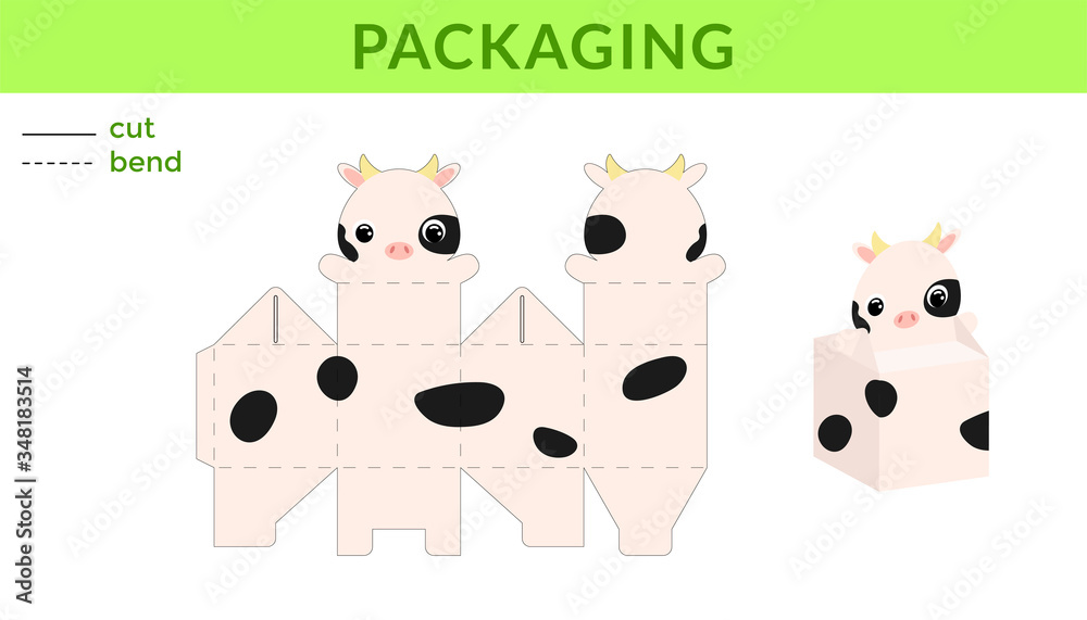Adorable DIY party favor box for birthdays, baby showers with cute cow ...
