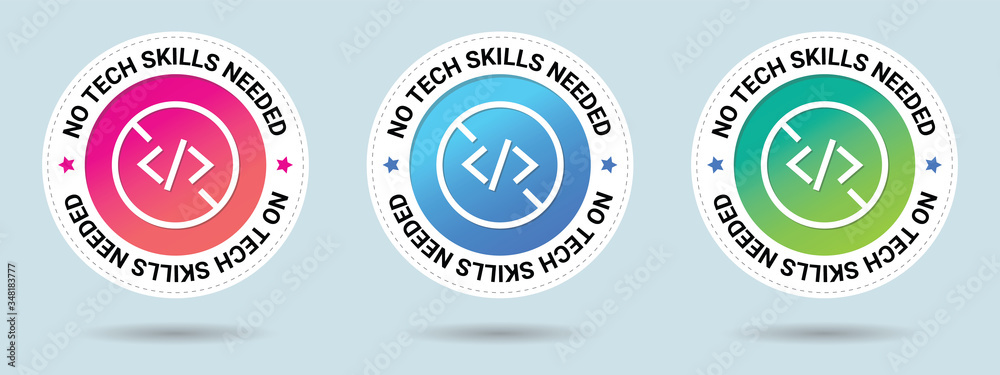 No Tech Skill Needed stamp vector illustration. Vector certificate icon ...