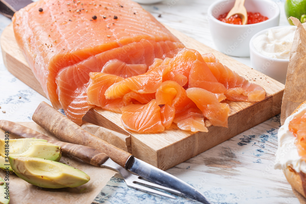Homemade smoked salmon Stock Photo | Adobe Stock