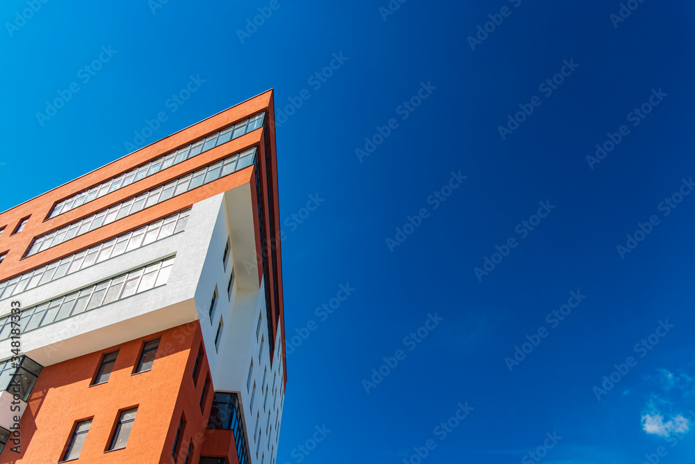 new modern architecture triangle exterior building red and white walls ...