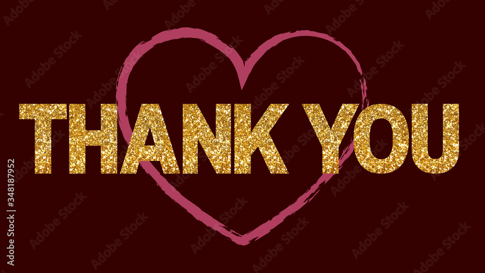 Thank you text appreciation thanks golden letters Stock Illustration ...