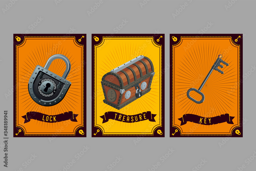 Card game collection. Fantasy ui kit with magic items. User interface ...