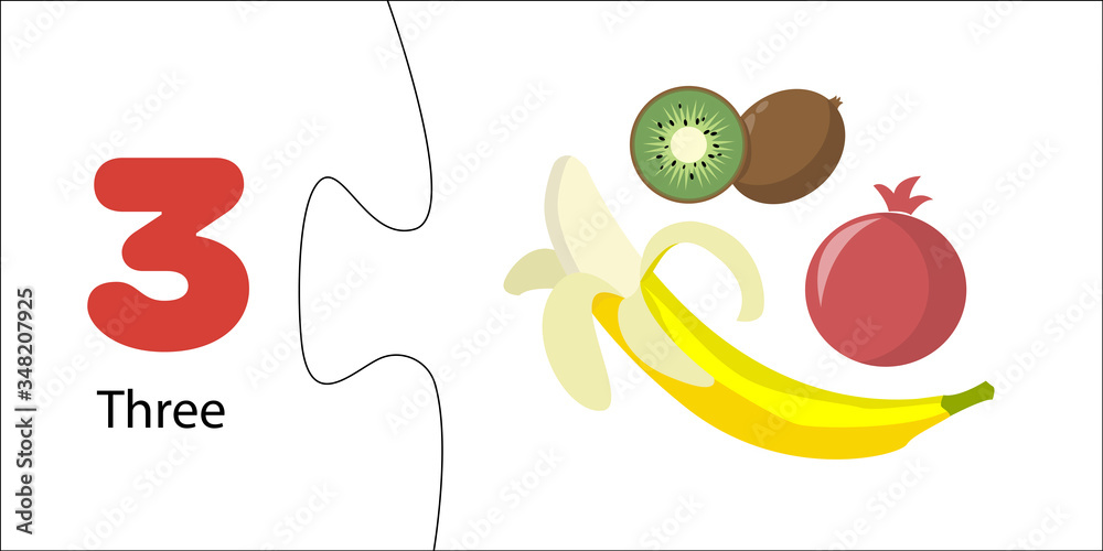 Number three, 3. score, learning numbers through fruits and vegetables ...