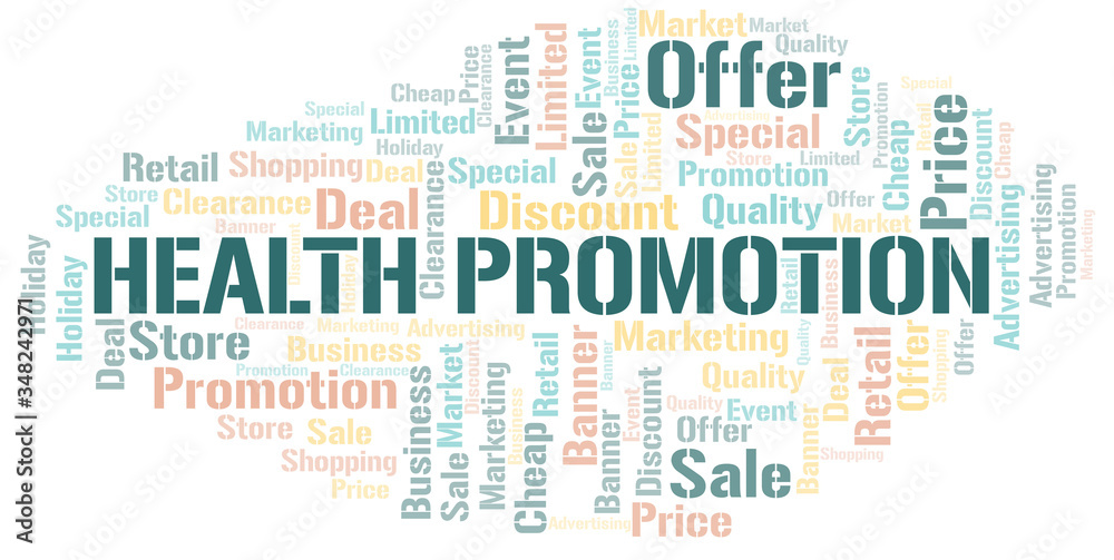 Health Promotion word cloud collage made with text only. Stock Vector ...
