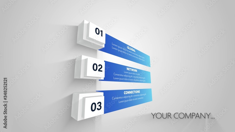 3D Infographics with Long Shadow Stock Template | Adobe Stock