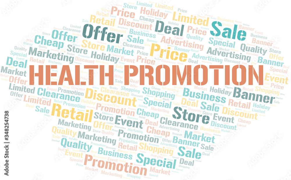 Health Promotion word cloud collage made with text only. Stock Vector ...