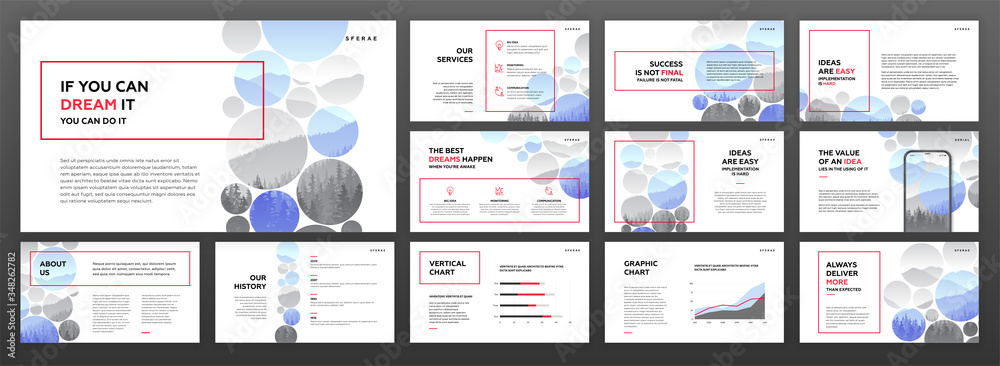 Modern powerpoint presentation templates set for business. Use for ...