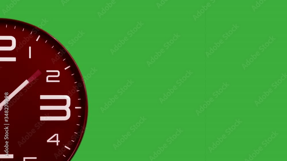Vidéo Stock Modern clock face moving fast forward transition green ...