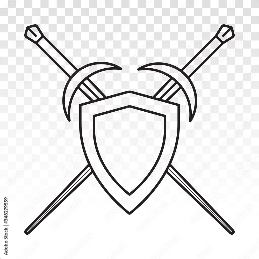 Crossed Swords And Shield Drawings