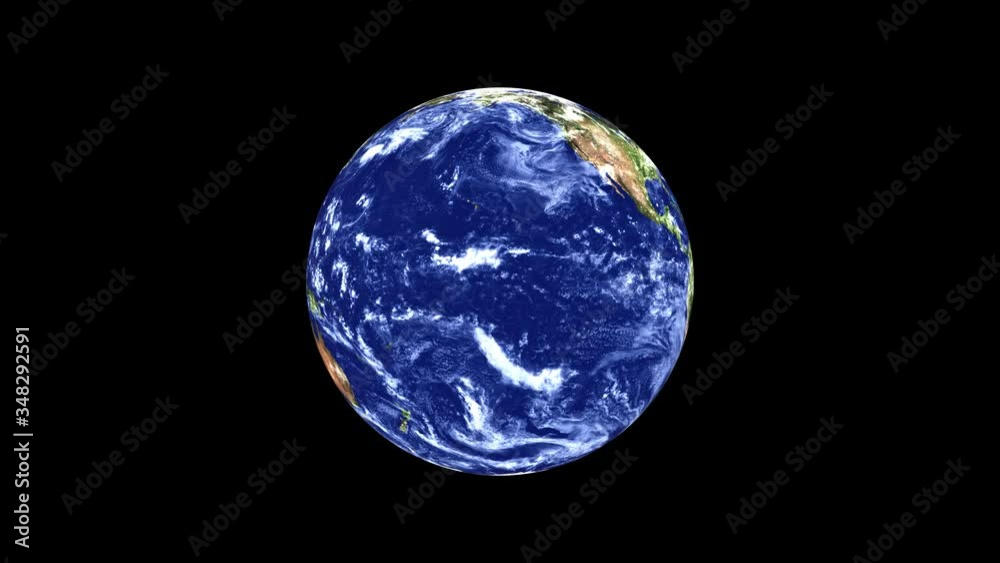 Planet Earth rotates on its axis on a black background. 4K 60fps. loop ...