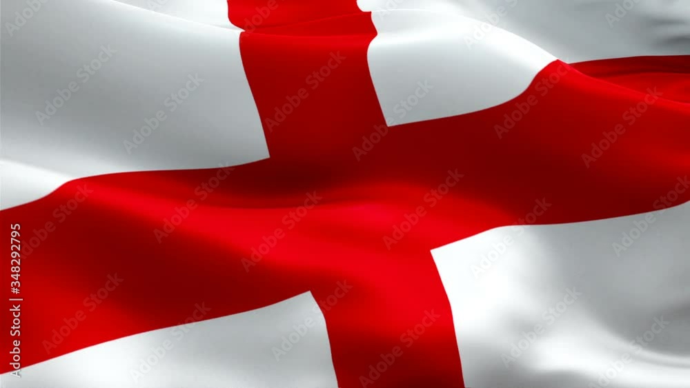 England flag Motion Loop video waving in wind. Realistic English Flag ...