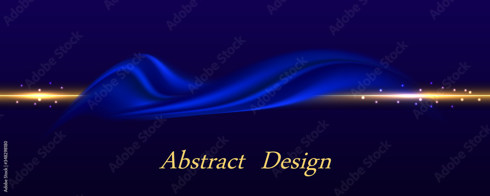 Blue satin wave. Abstract background, luxury border for banner design ...