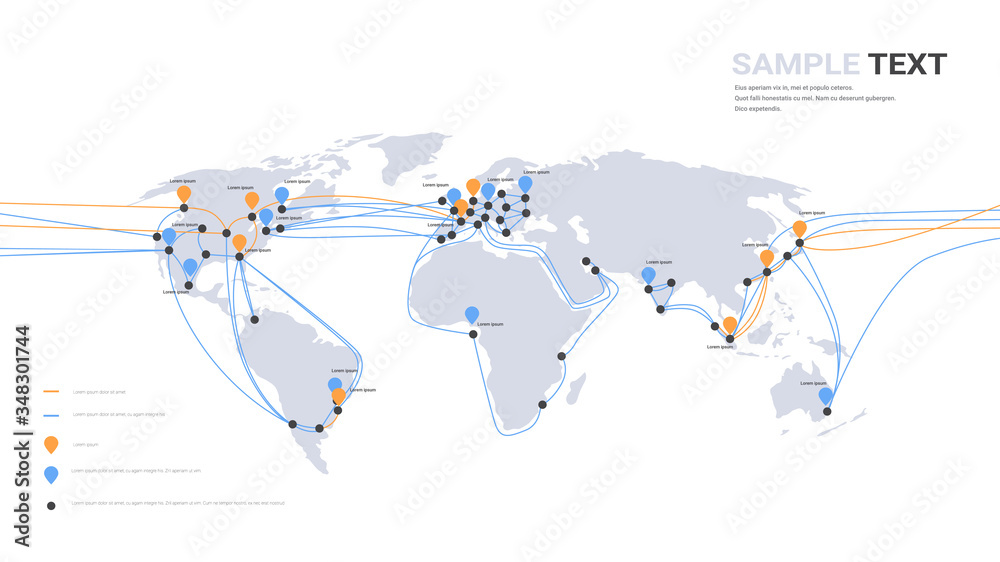 global network cable connections and information transfer system world ...