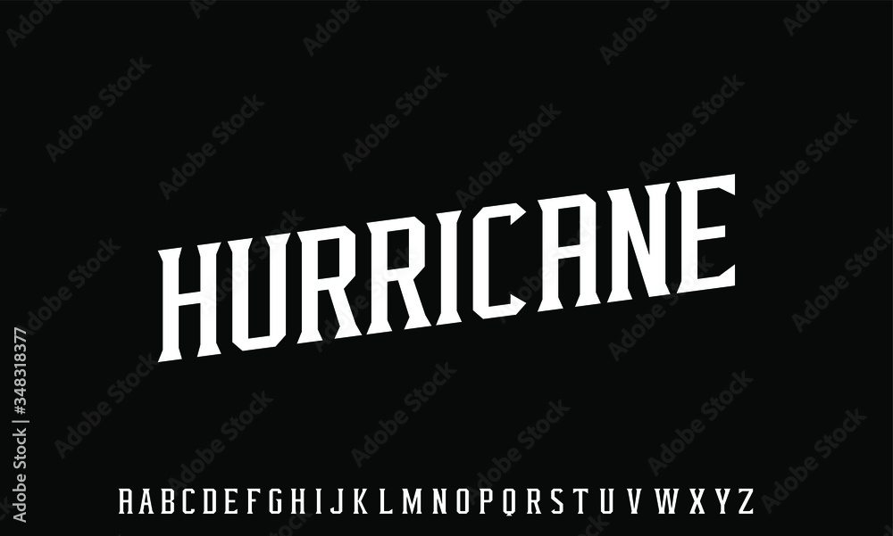 hurricane, vintage bold and strong font alphabet vector Stock Vector ...