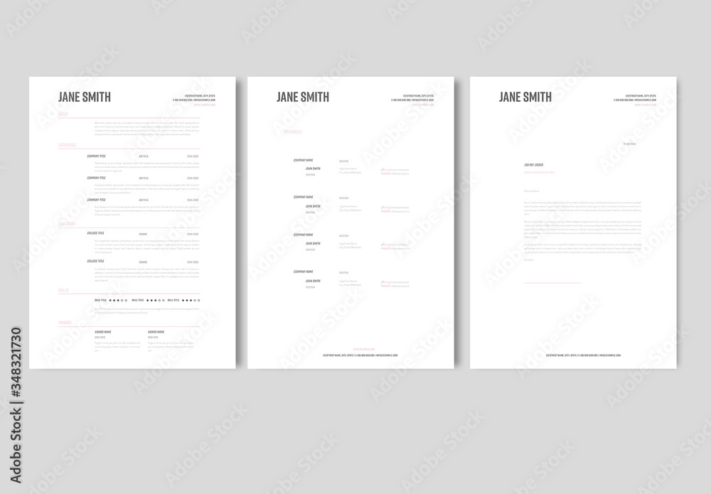 Resume Layout Set Stock Template | Adobe Stock